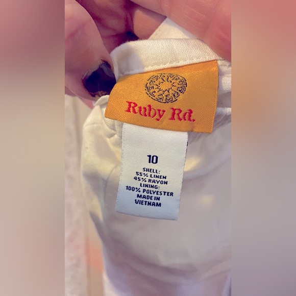 Ruby Rd. | Jeans | Ruby Red Linen White Pants | Poshmark